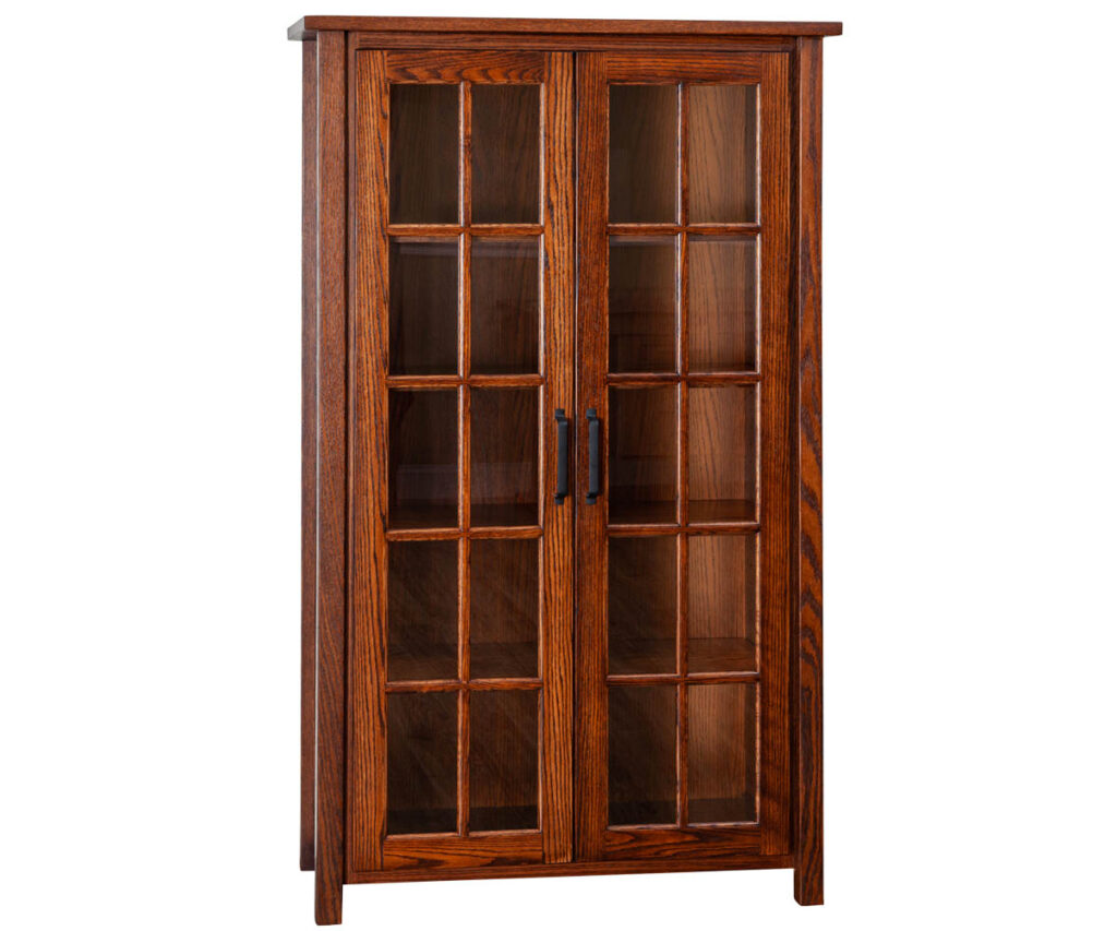 Eshton 5 Foot Bookcase With Glass Doors Atlantic City Barstool Brothers