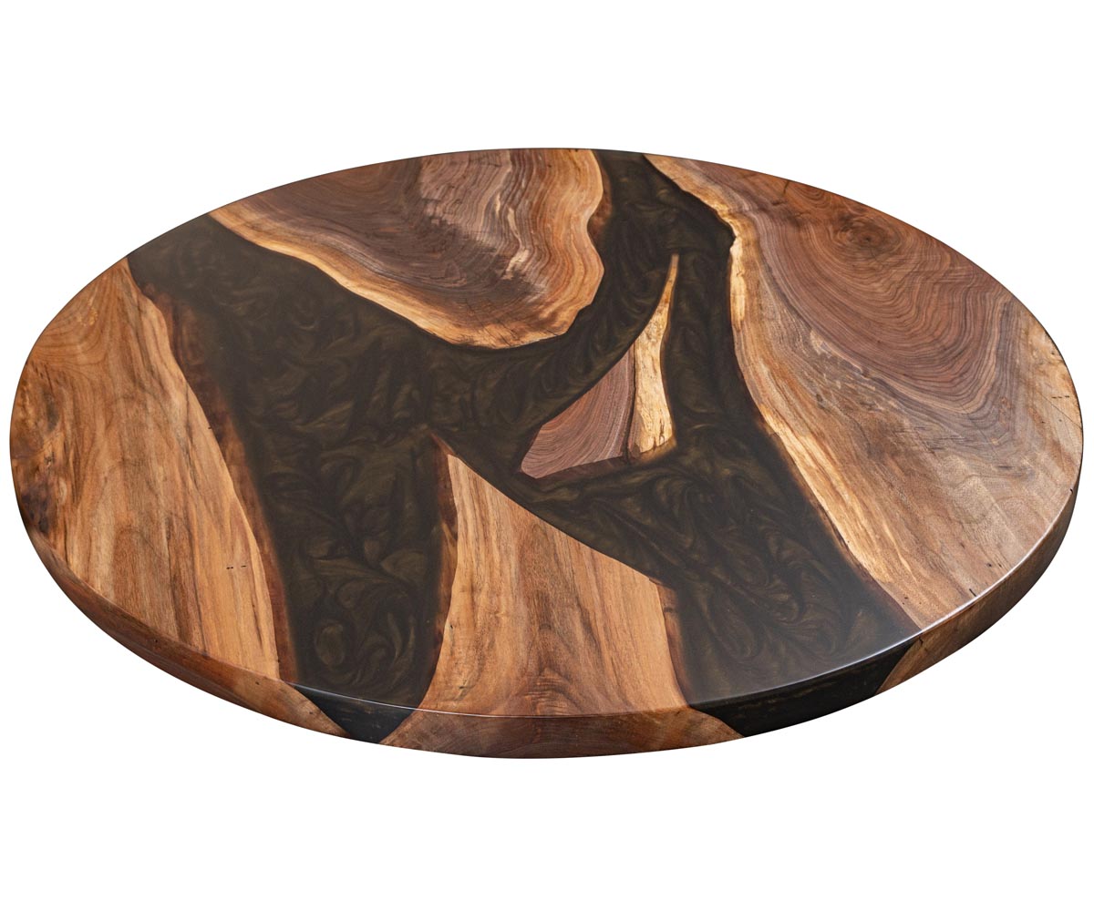 Gold Swirl Walnut Round Slab | Atlantic City Barstool Brothers